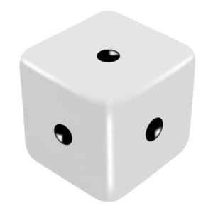 16mm White One Way Force Dice - Force Number 1 by PropDog - PropDog
